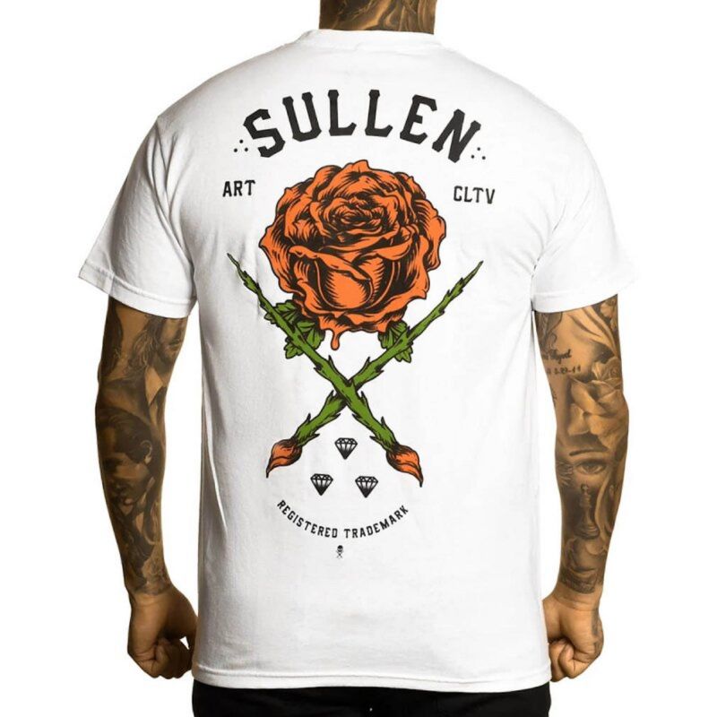 Sullen Clothing Rose Badge Tee - White Size XL | Streetwear shirt with ...
